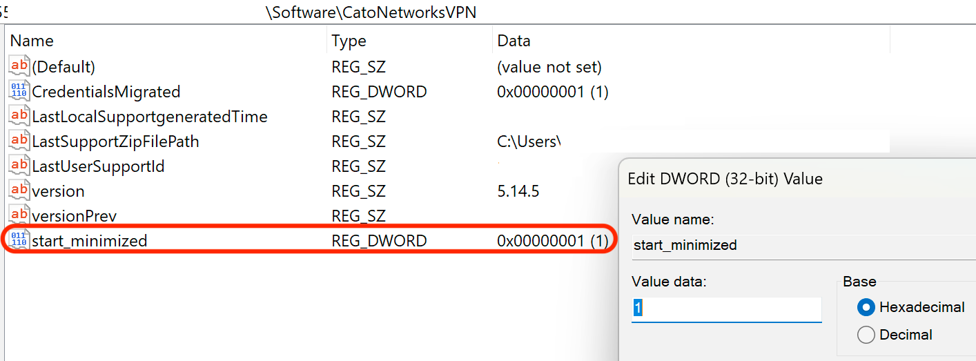 Minimize the Windows ZTNA client when it starts | Cato Connect