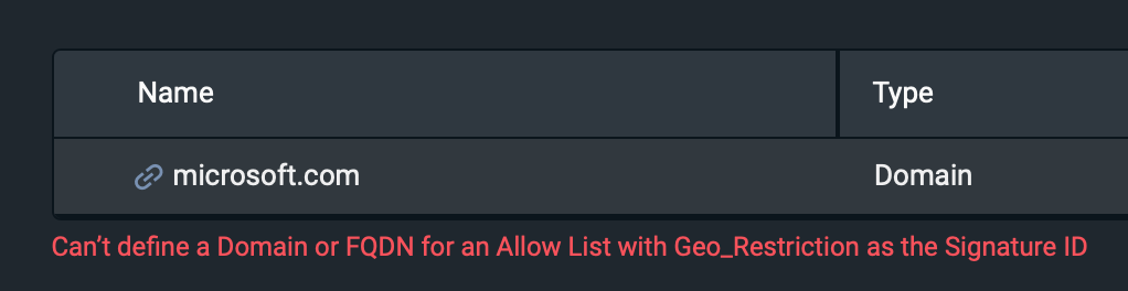 IPS Whitelist GEO_RESTRICTION using domain name | Cato Connect